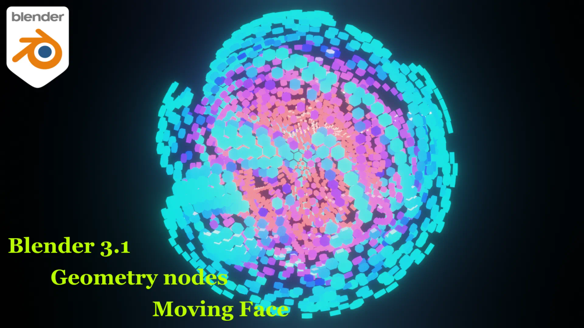 【Blender Tutorial : Geometry Nodes】 Moving Face | STUDIO TAMA